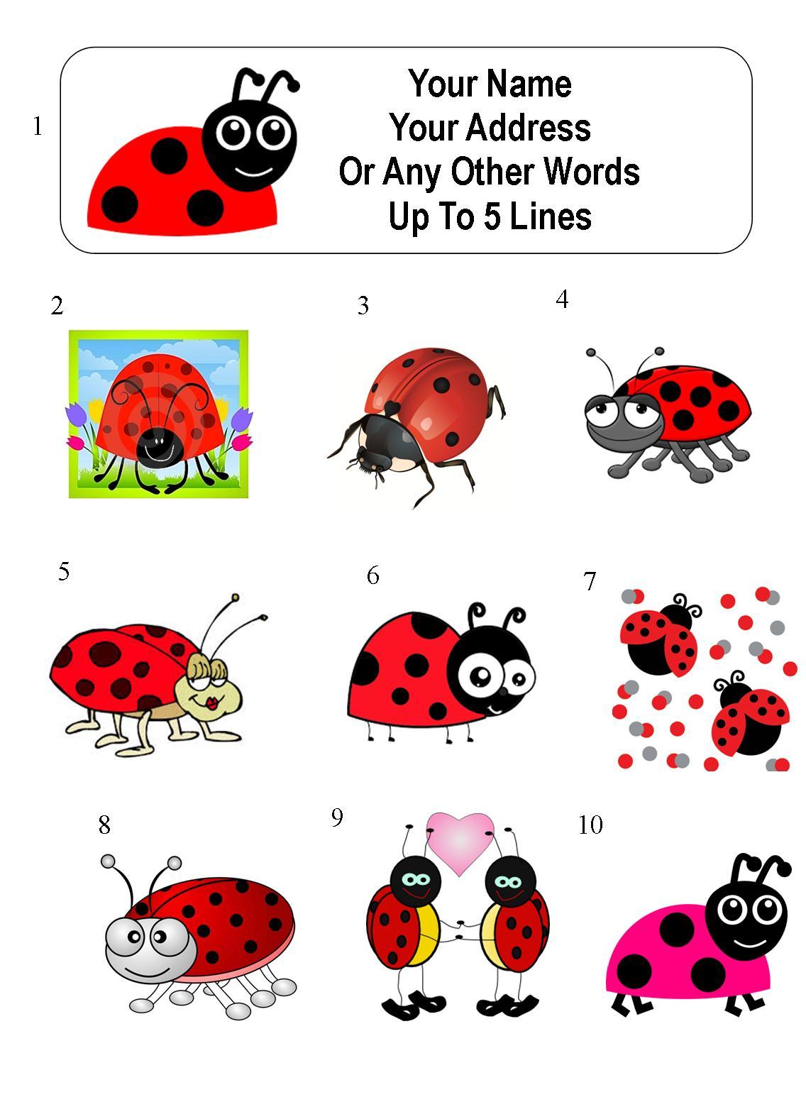 30 Ladybug Personalized Address Labels | eBay