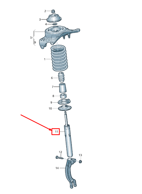 AUDI A5 Sportback 8T Front Gas Shock Absorber 8K0413031BL GENUINE for ...