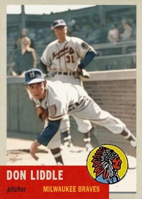 Don Liddle - Milwaukee Braves - 1953 Style Custom Card | eBay