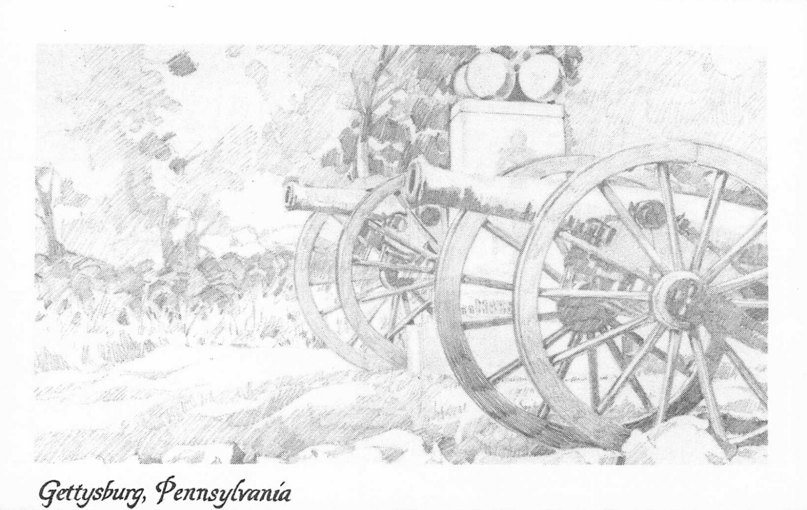 Postcard Gettysburg Civil War Memorial Drawing Cannon Unposted | eBay