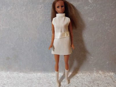 1960's Maddie Mod Shillman Barbie Clone White Tunic mini dress Fits 11 ...