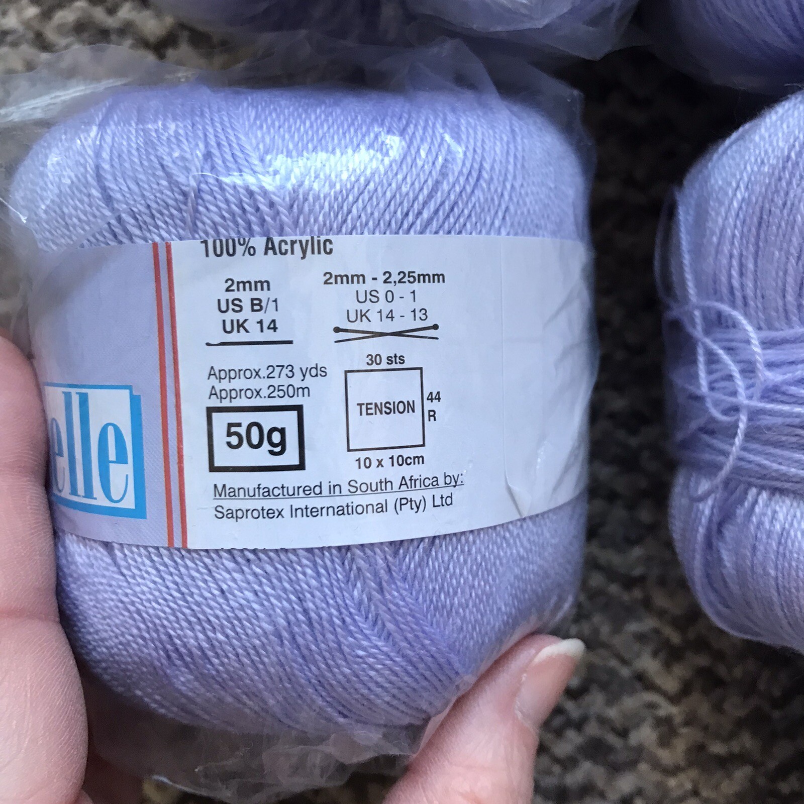 Crochet No 5 Yarn Thread Elle Acrylic Lilac Shade 32 9 x 50g Yarn | eBay