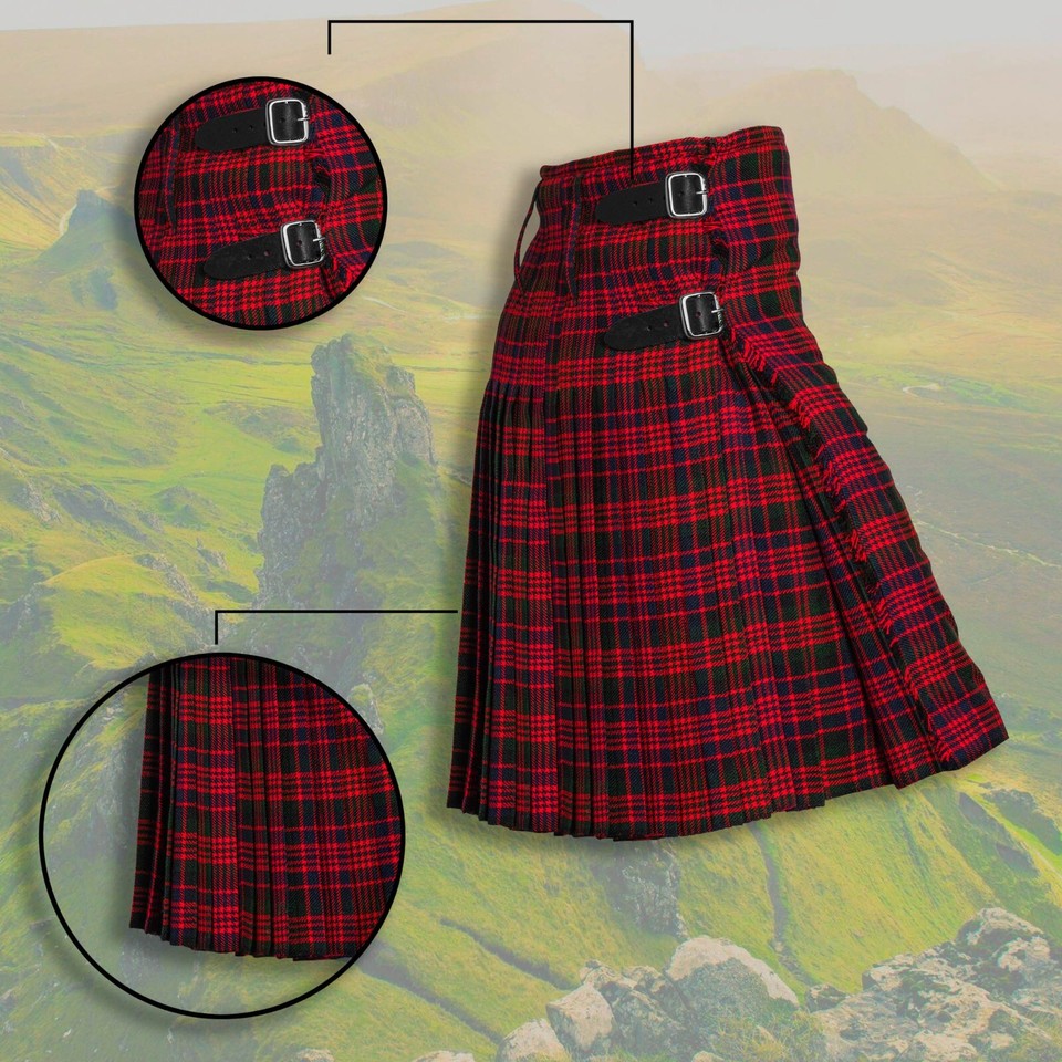Macdonald Tartan Kilt Set - 08 Pieces Kilt Accessories for Men ...