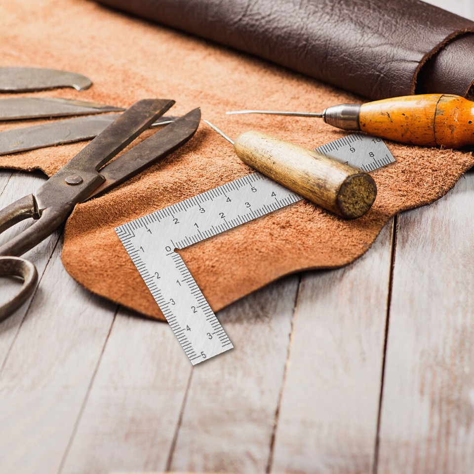 5# Mini L Ruler Stainless Steel Square 90 Turning Ruler For Building ...