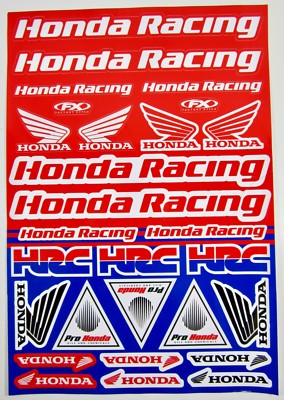 Factory Effex Honda Racing Universal OEM Sticker Sheet Graphics Decal ...