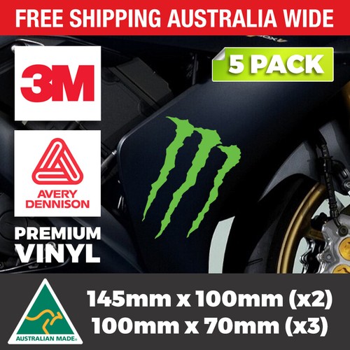 5 x Monster Energy Sticker Decal Set Motocross Motorbike Dirt Bike ...