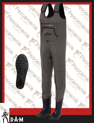 Wader DAM BREAK POINT XL 44/45 neoprene 4mm scafandro pesca | eBay