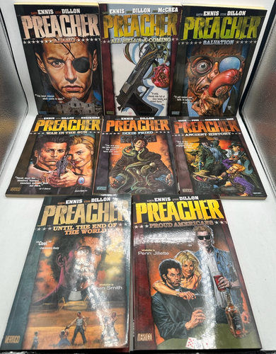Lot of 8 Preacher Vertigo Comic Books - Volumes 2-9 Trade Paperback ...