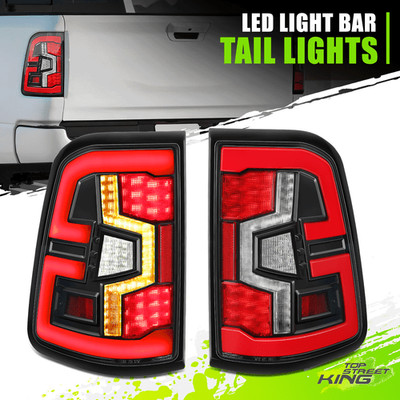 Black Red Full LED Light Bar Projector Tail Light Replacement for Ram ...