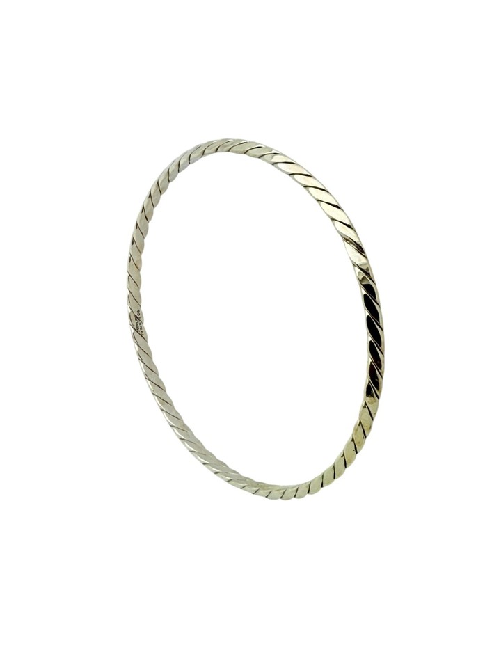Tiffany & Co. Sterling Silver Twisted Rope Knife Edge Bangle Bracelet - Pouch | eBay