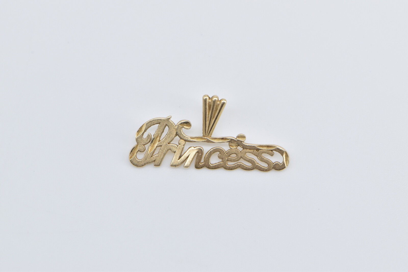 14K Princess Word Cut Out Spoiled Royalty Pendant Yel… - Gem