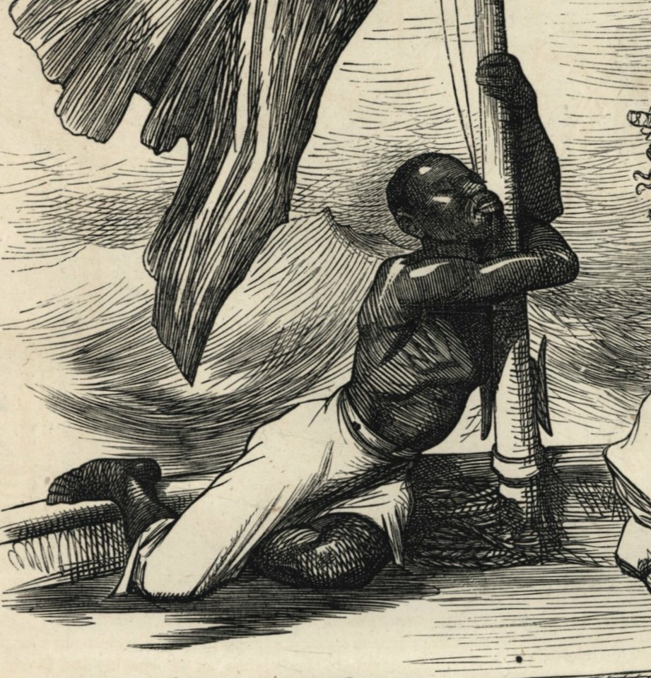 BRITISH ANT-SLAVERY: Rare 1875 Cartoon - ESCAPED SLAVE: Fugitive Slave ...