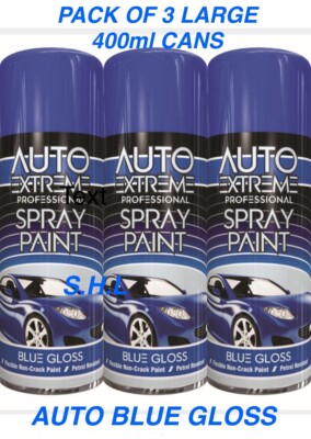 PACK OF 3 LARGE 400ml AUTO BLUE GLOSS SPRAY PAINT | eBay UK