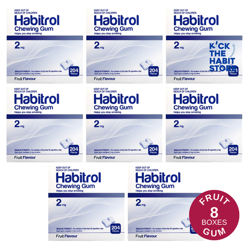 Habitrol Gum 2mg Fruit 1632 Pieces 8 Boxes x 204 pcs Sugar Free 2027 ...