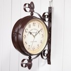 Vintage Double Sided Wall Clock Wrought Iron-Train Grand Station Style ...