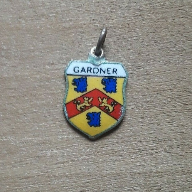 Gardner Coat of Arms / Family Crest Silver Plated Enamel Charm | eBay
