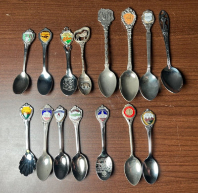 Vintage Lot of 15 Collectible Collector Travel Spoons | eBay