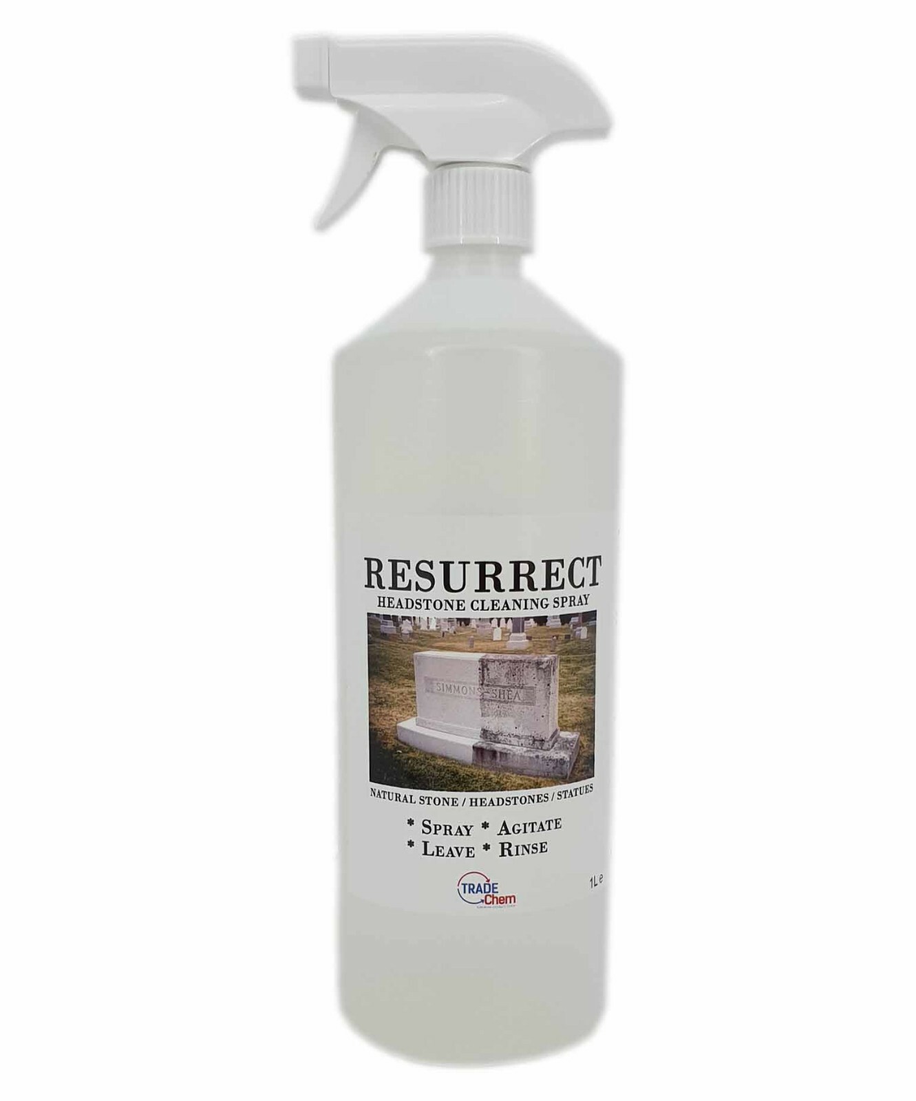Gravestone Headstone Cleaner Stone Grave 1L Spray Bottle Resurrect ...