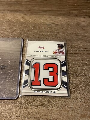 2022 Topps Series One Ronald Acuna Player Jersey Number Medallion #JNM ...