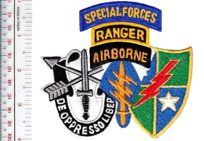 Army Ranger Beret Patch PWRR Cloth Beret Patch, Olive Green On Black