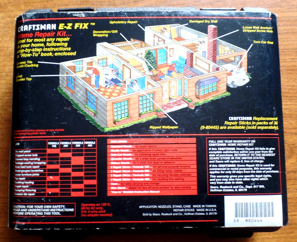 SEARS CRAFTSMAN E-Z FIX HOME REPAIR KIT Ideal For Most Any Repair In ...