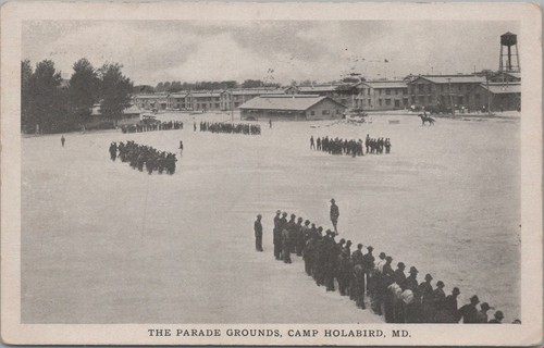 Military Postcard The Parade Grounds Camp Holabird MD | eBay