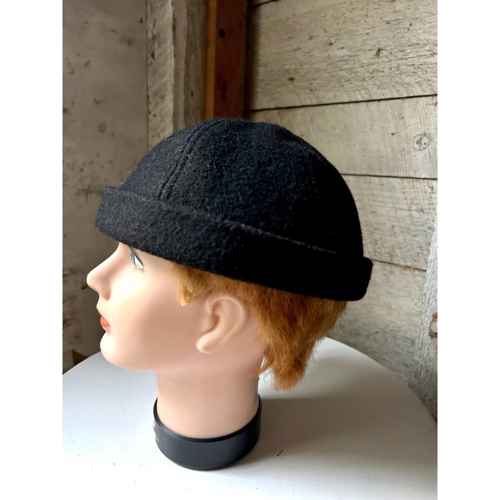 Black wool beanie cap hat warm Nathaniel Cole Crown Caps | eBay