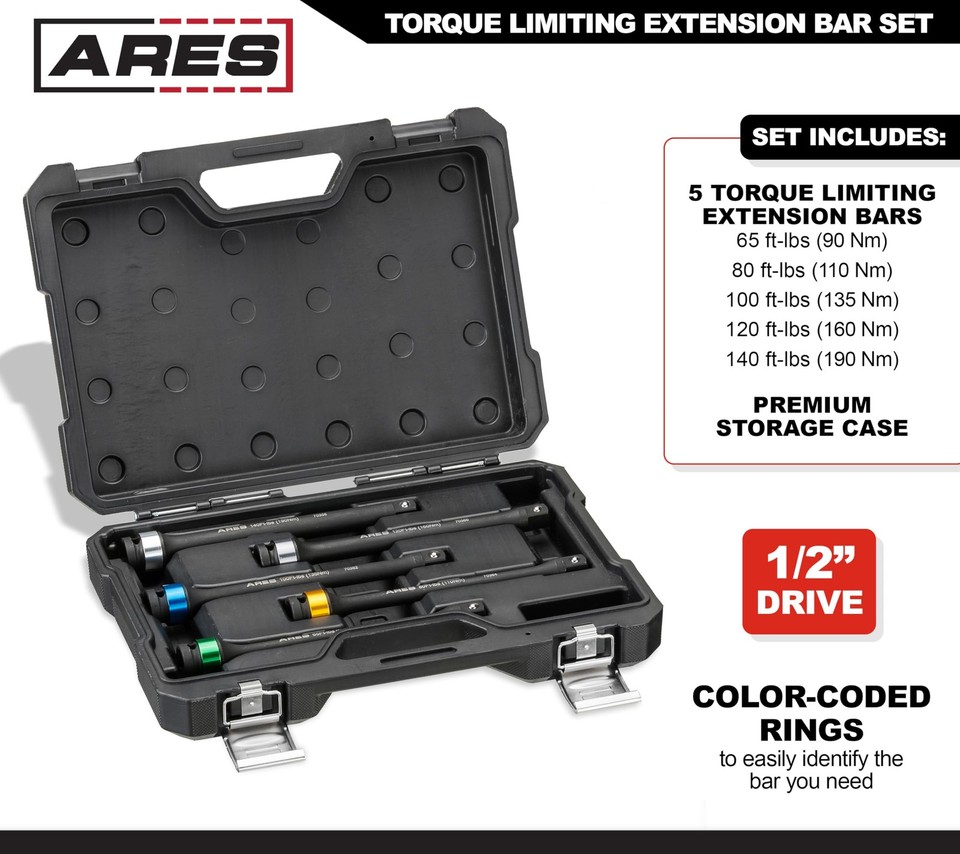 70367 - Torque Limiting Extension Bar Set - Chrome Moly 1/2-Inch Drive ...