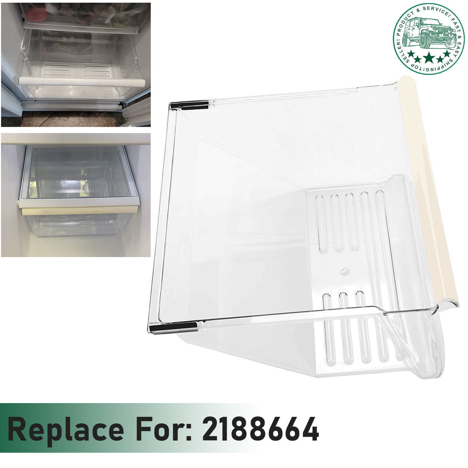 Clear Crisper Pan Bottom Drawer Replace For Whirlpool Refrigerator WP ...
