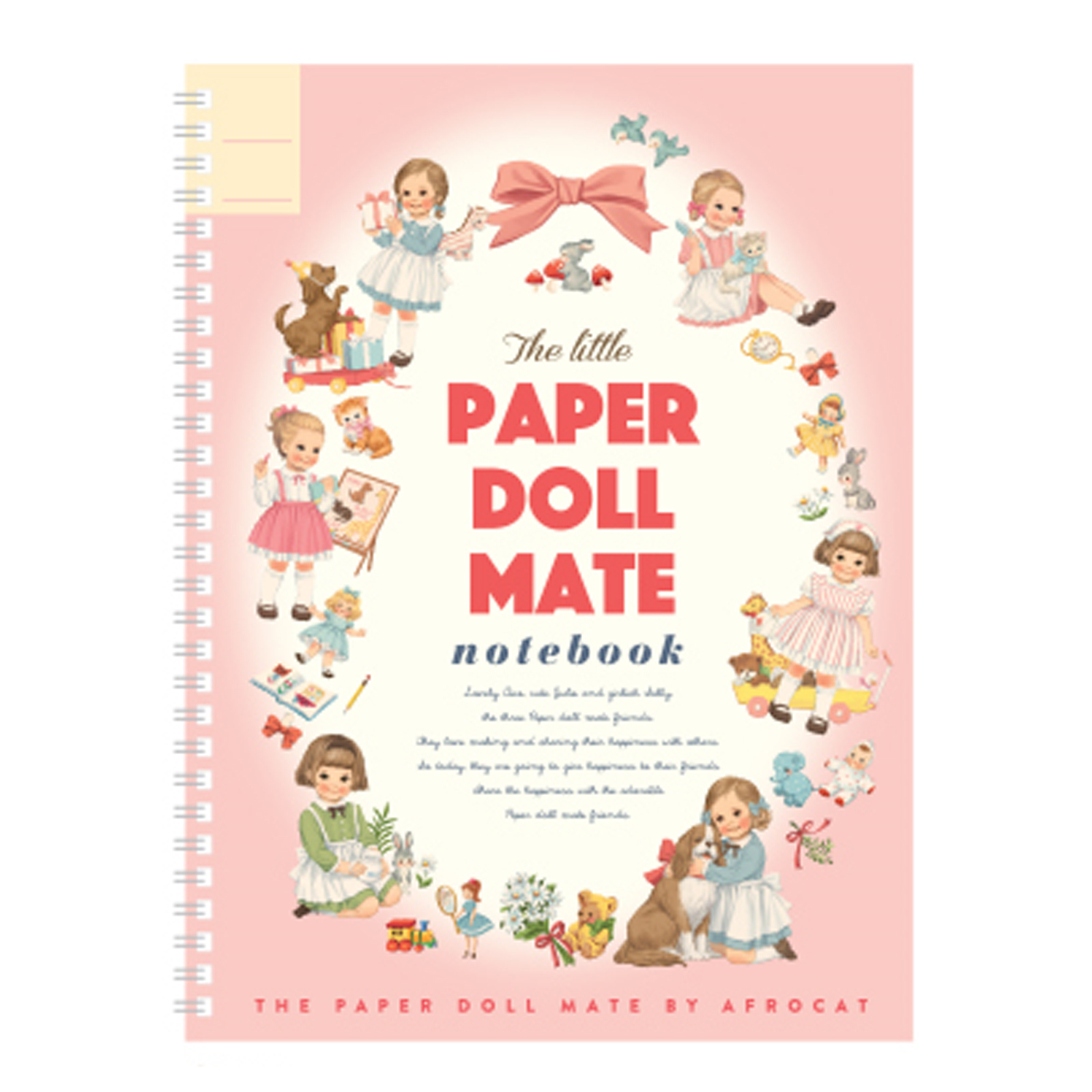 Afrocat Paper Doll Mate Spring Notebook Paper 60 Pages Thin 7mm Line ...