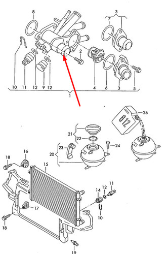 NEW VOLKSWAGEN BEETLE 9C1 THERMOSTAT HOUSING 032121111AM 2007 ORIGINAL ...