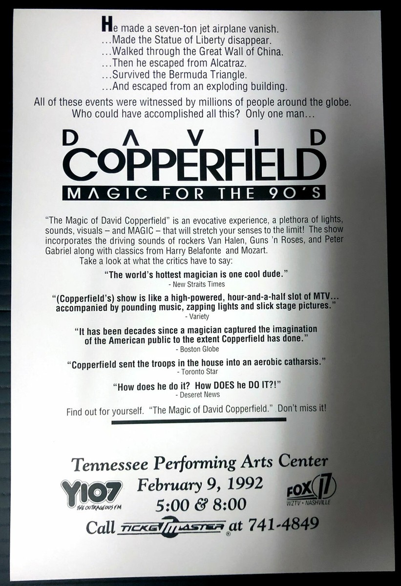 David Copperfield Disappearing Plane
