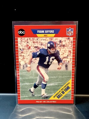 1989 NFL Pro Set Collectible Frank Gifford #2 - ABC Announcer Card ...