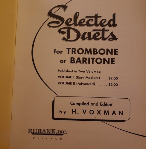 Rubank Advanced Method Trombone or Baritone Instrument Vol 1 Lesson ...