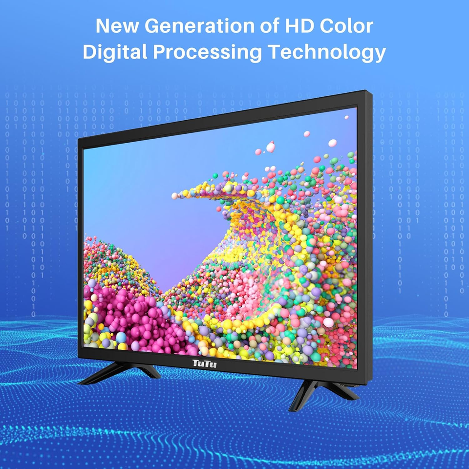 Tutu 22-Inch LED TV, 1080P FHD Flat-Screen TV with Dolby Audio with ...