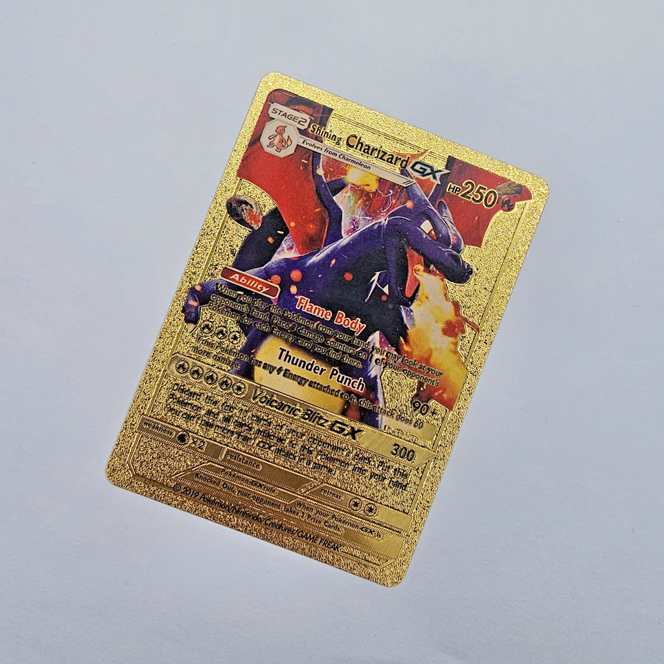 Shining Charizard GX Gold Foil Pokemon Card Fan Art HP 250 NM | eBay