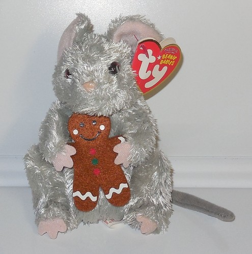 Ty STIRRING the Christmas MOUSE w GINGERBREAD MAN COOKIE Beanie Baby ...