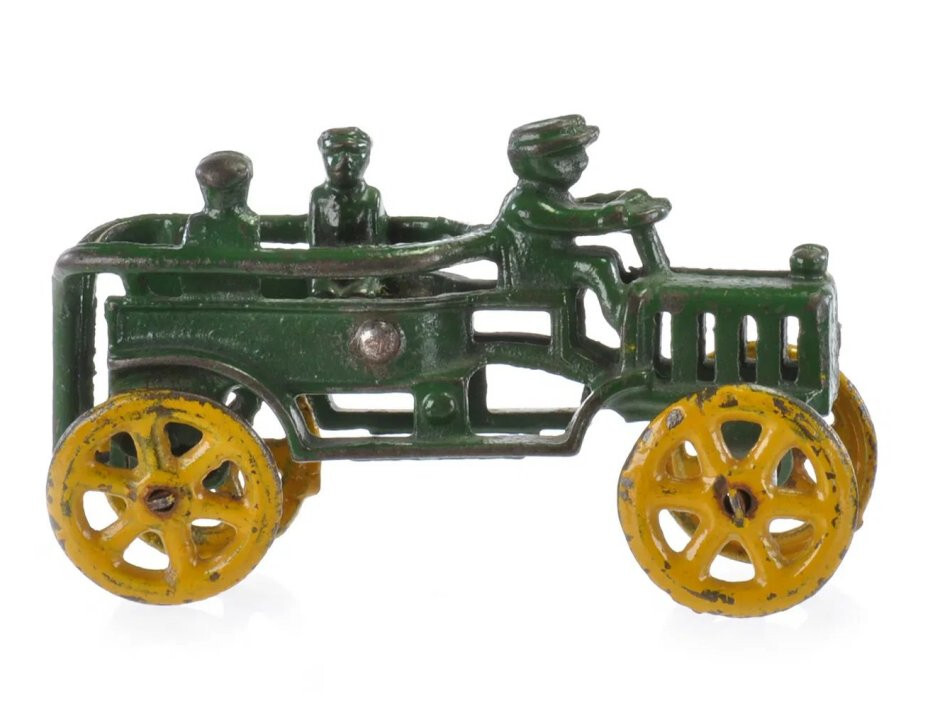 ca1910 CAST IRON HUBLEY SLOTTED HOOD POLICE PATROL WAGON TOY IN ...