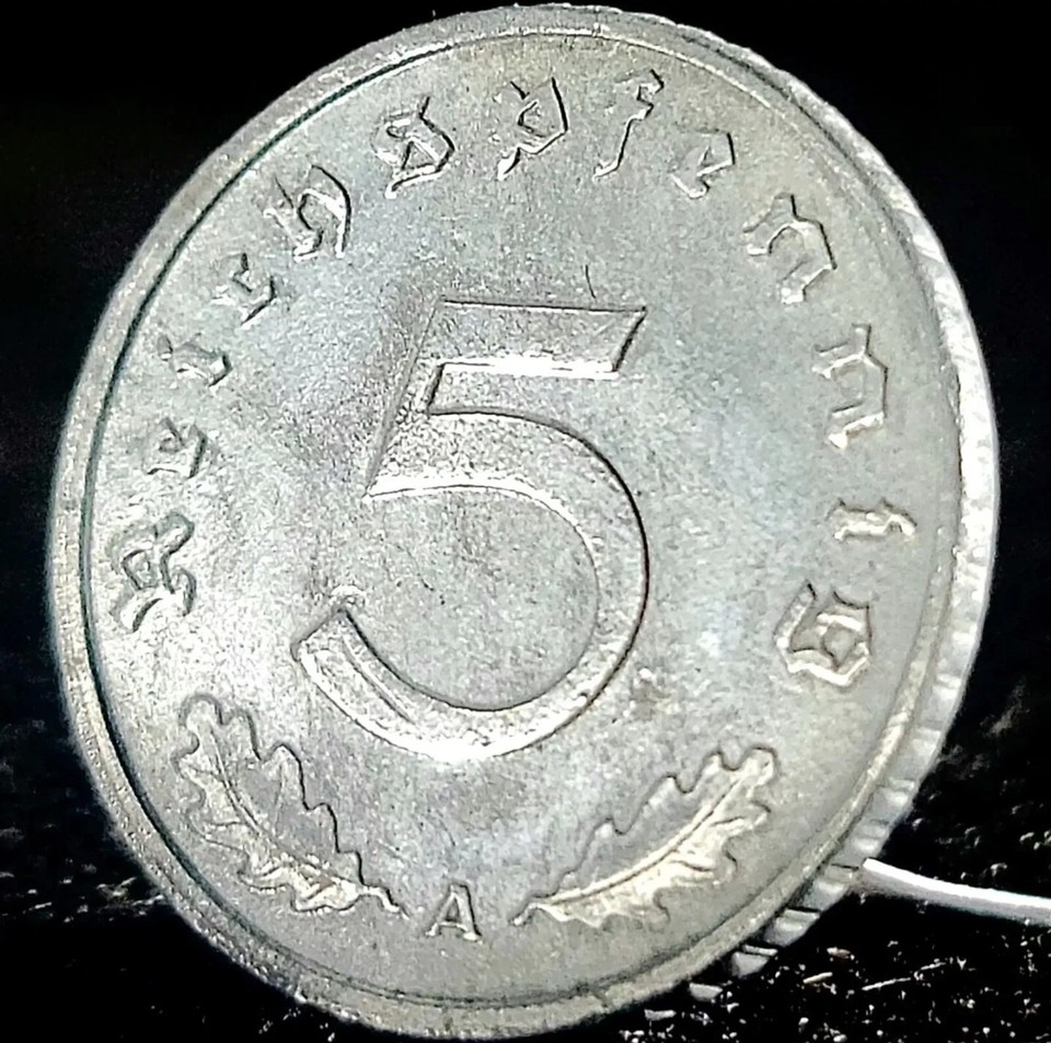 Nazi Germany *Beautiful* Genuine Third Reich WW2 5 Reichspfennig ...