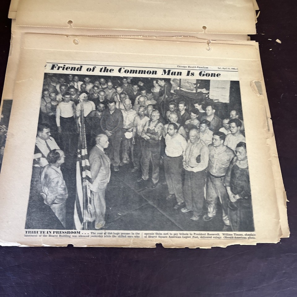 1945 Large Scrap Book Chicago Newspapers Death Of Franklin Delano ...