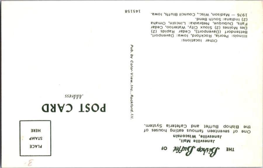 Janesville Wisconsin WI : RESTAURANT SCENE j/24 BA9837 | eBay UK