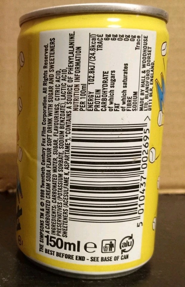 Nice Soda Can. Cartoon Comic Soda Can Bart Simpson. Empty Can | eBay