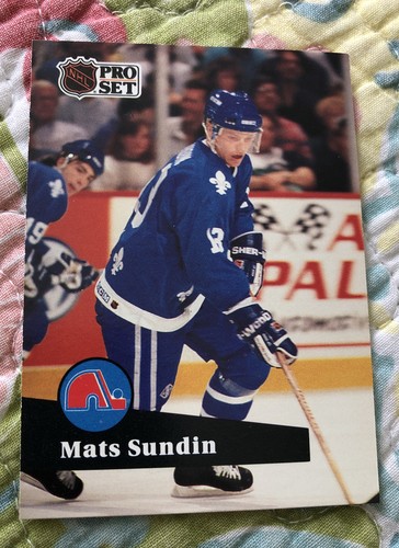 1991 Pro Set #197 (French) Mats Sundin rookie card, Toronto Maple Leafs ...