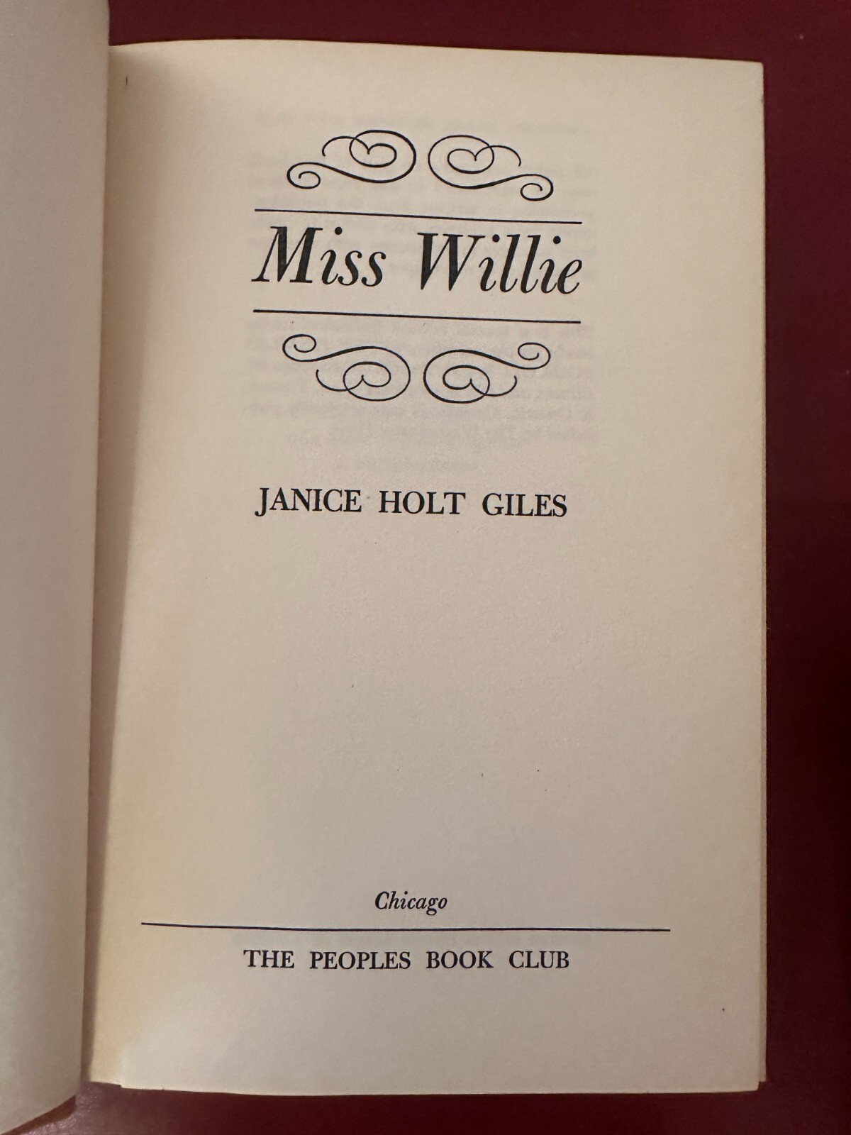 Miss+Willie+by+Janice+Holt+Giles+%281994%2C+Hardcover%29 for sale ...