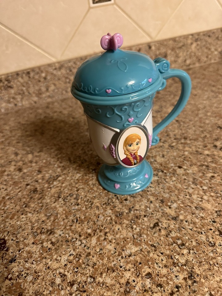 Disney Frozen Princess ELSA & ANNA Tall Plastic Stein Cup Mug With Lid ...