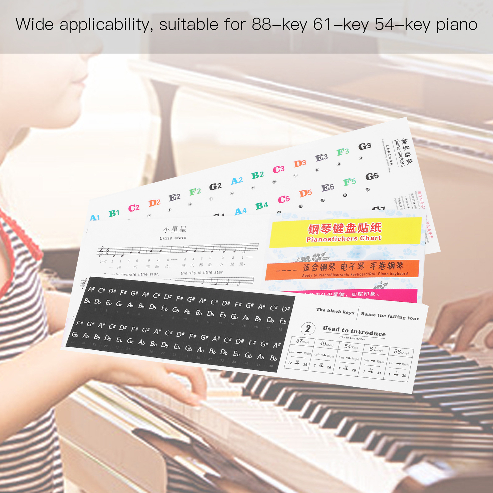Piano Keys Labeled Numbers