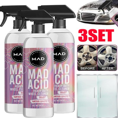 3X Mad Acid- Heavy-Duty Wheel Cleaner, Water Spot Remover for Car,Glass ...