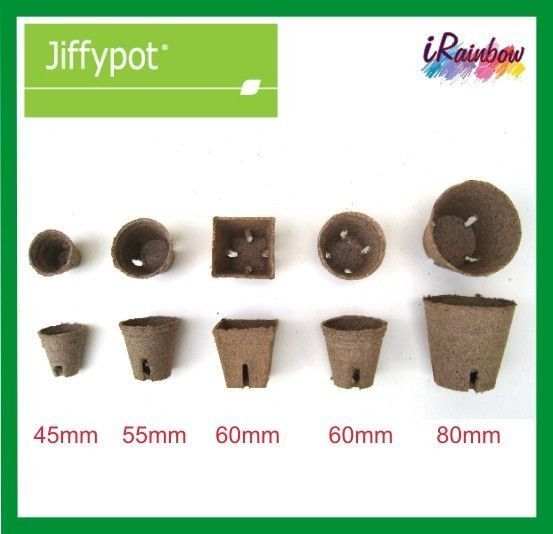 60mm Jiffy Round Pots &20-cell Tray Liner & Hydro Tray x 1 set ...
