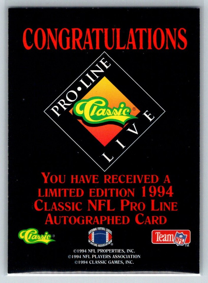 Antonio Langham 1994 Pro Line Auto Alabama Crimson Tide TC4704 | eBay
