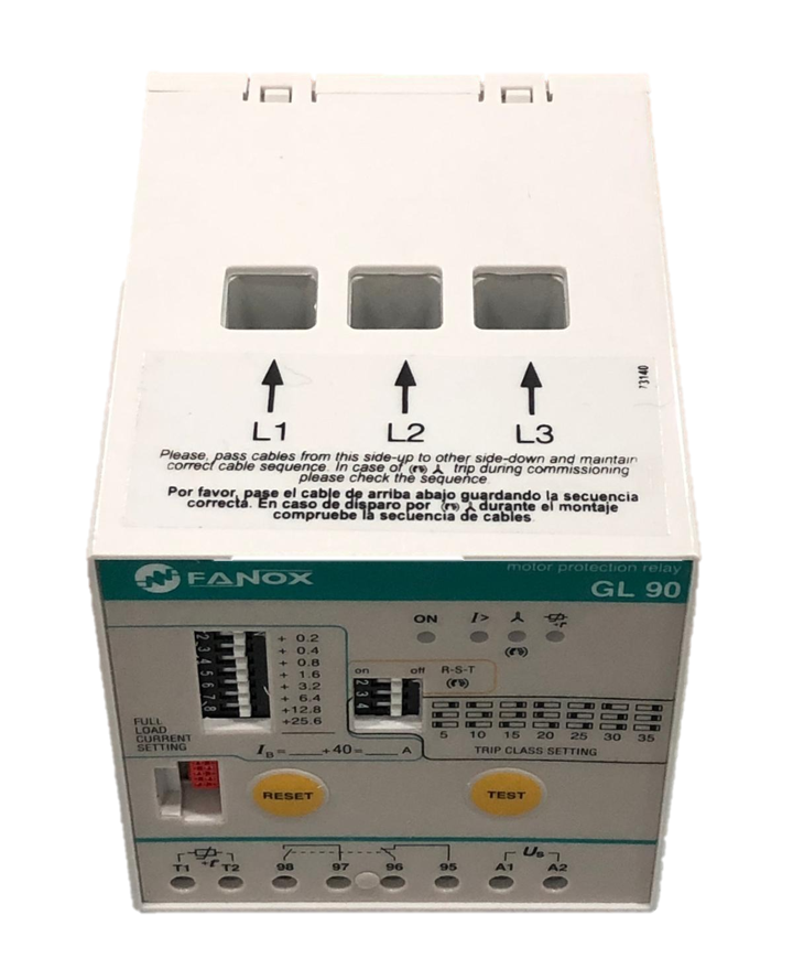 Fanox GL90 Integral Motor Protection Relay 30 - 60hp, 115V aux supply ...
